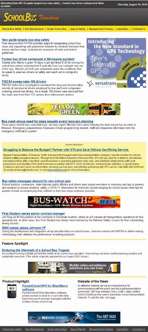 Newsletter School Bus